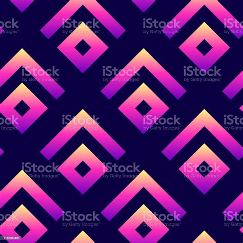 사각형 삼각형현대 원활한 패턴 네온 그라데이션 기하학적 모양 벽지벽지 섬유 포스터 카드 포장지 등의 벡터 배경 강렬하고 밝은