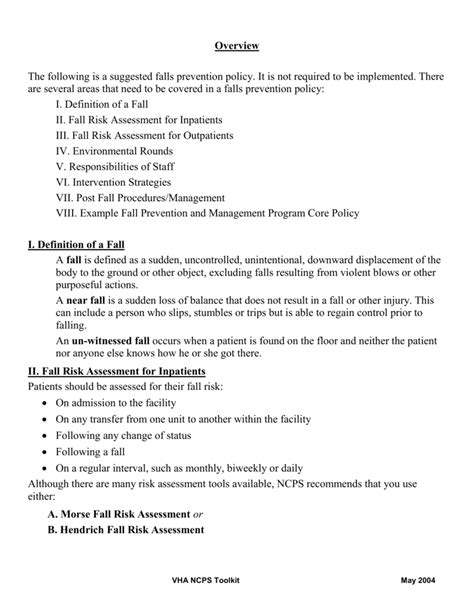 A Morse Fall Risk Assessment