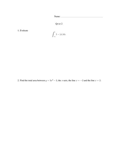 Find Total Area Quiz 2 Calculus Ii Math 236 Docsity