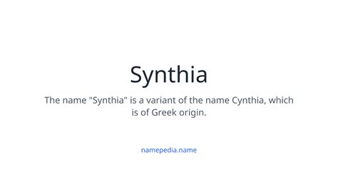 Synthia Meaning Origin Nicknames And Popularity Namepedia