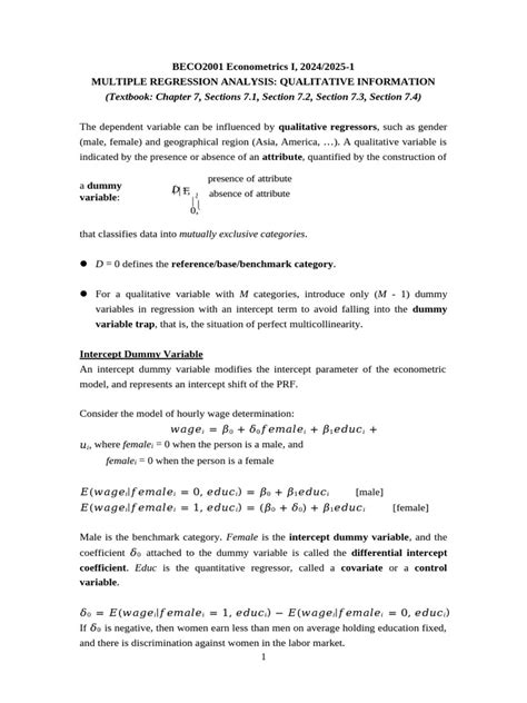 multiple regression analysis with qualitative information pdf dependent and independent