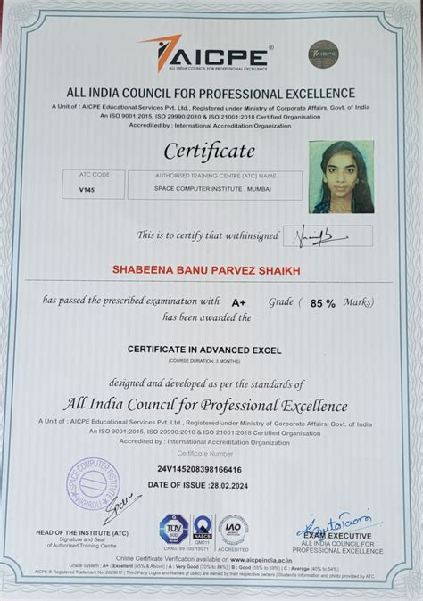 Shabeena Shaikh On Linkedin Certification Advanceexcel Excel