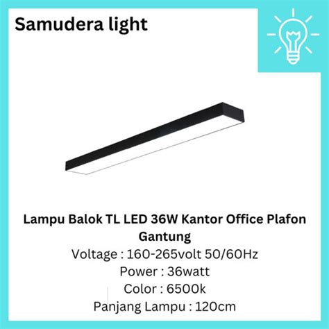 Jual Lampu Balok Gantung Tl Led W Kantor Office Plafon Gantung Kota Medan Samudera Light