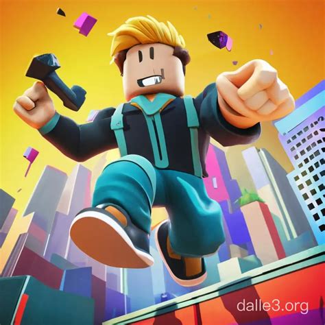 Dynamic Roblox Character Parkour Jumping Adventure Dalle3 Ai
