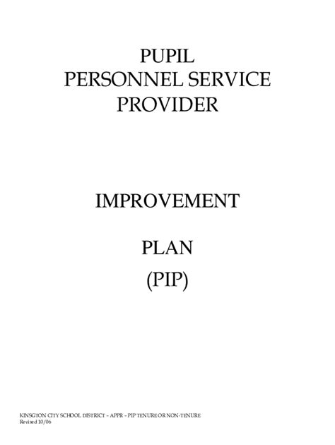 Fillable Online Performance Improvement Plan PIP Form Fax Email Print PdfFiller