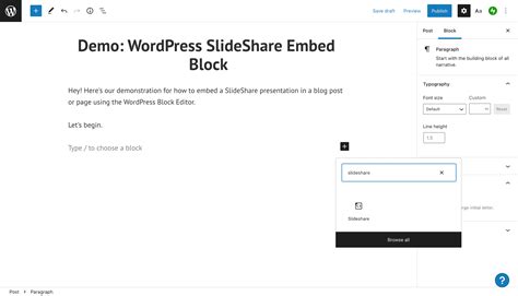 How To Use The Wordpress Slideshare Embed Block