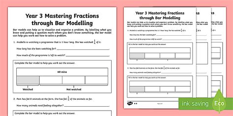 Lower Ability How To Master Fractions Through Bar Modelling Worksheet