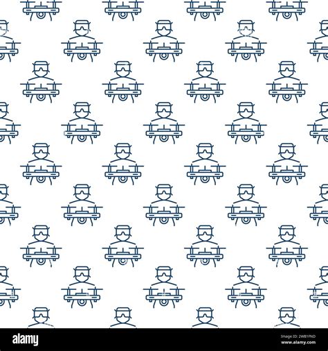 Man And Fpv Drone Vector Concept Linear Minimal Seamless Pattern Stock
