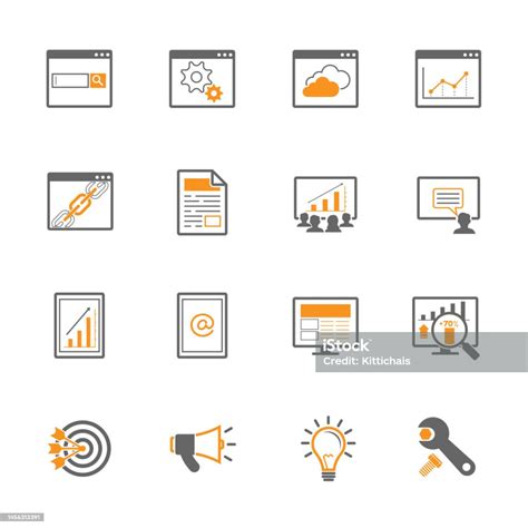 Big Data Icons Set Seo Concept Vector Solid Icon Set Stock Illustration
