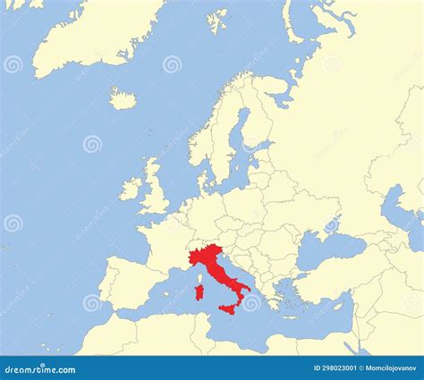 Location Map Of The Italian Republic Europe Stock Illustration