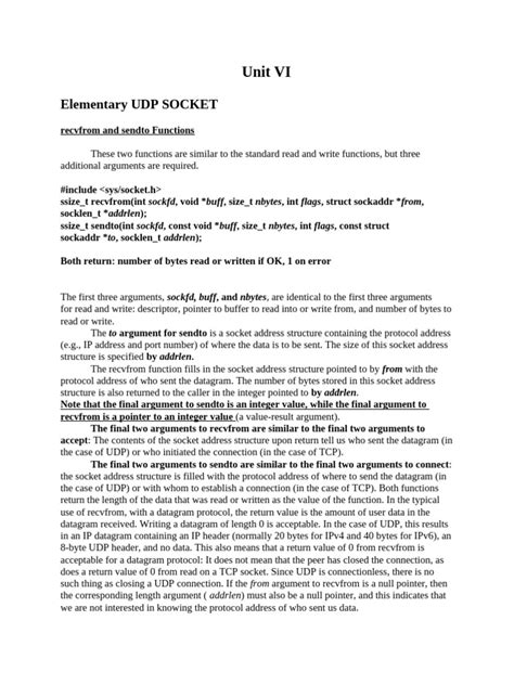 Unit Iv Elementaryudpsocket2015 Pdf Port Computer Networking