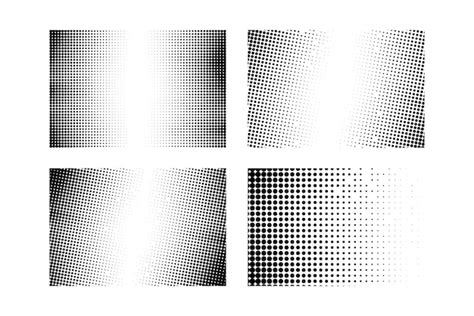 세로 그라데이션 그런 지 하프톤 도트 질감 벡터 배경 세트 프리미엄 벡터