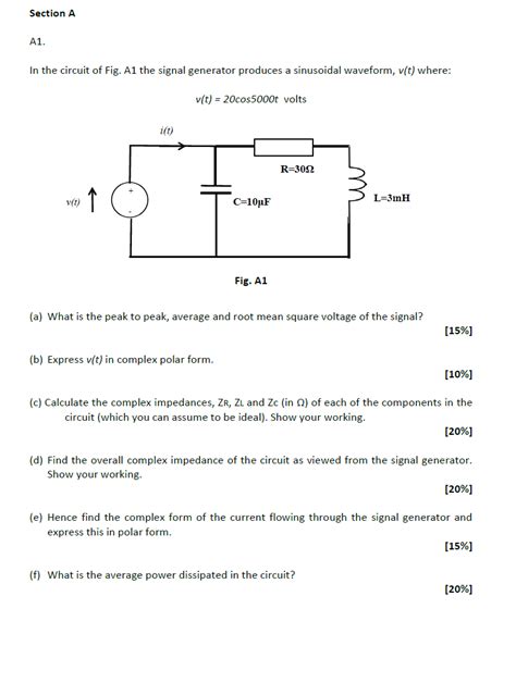 Solved Section AA1 In The Circuit Of Fig A1 The Signal Chegg Com