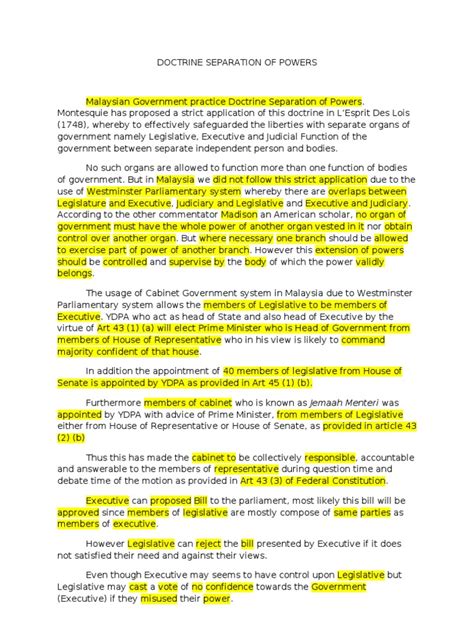 Separation Of Powers Pdf Separation Of Powers Judiciaries