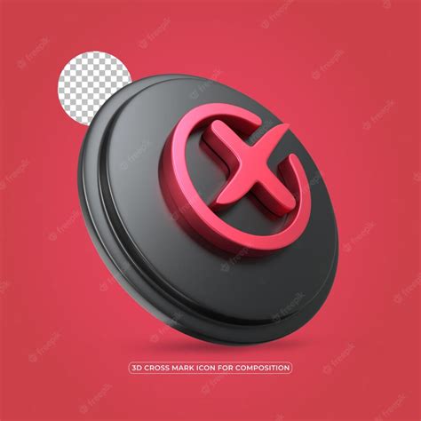 Premium Psd Cross Mark Isolated 3d Rendered Icon