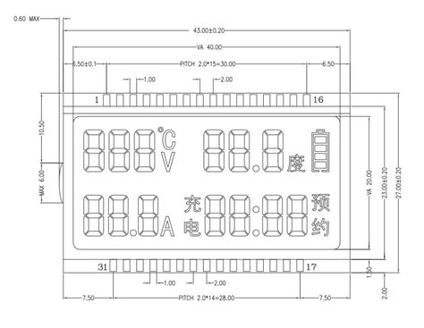 Customized Custom 7 Segment Lcd Display Module With Backlight