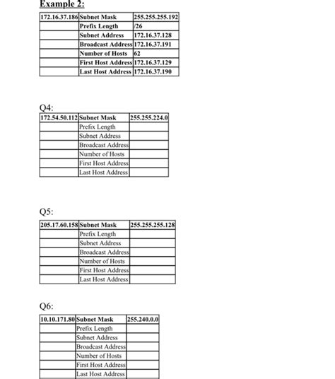 Solved Name Ipv4 Subnetting For The Following Exercises Solved Name Ipv4 Subnetting For The Following Exercises
