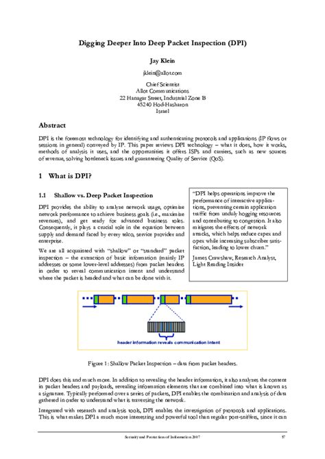 Pdf Digging Deeper Into Deep Packet Inspection Dpi Jay Klein