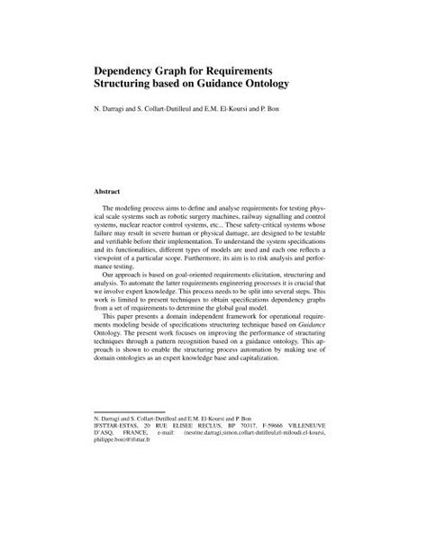 Dependency Graph For Requirements Structuring Based On