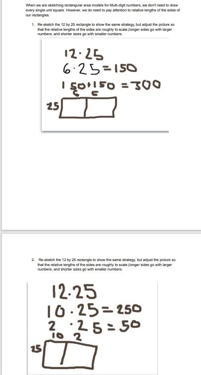 Solved When We Are Sketching Rectangular Area Models For