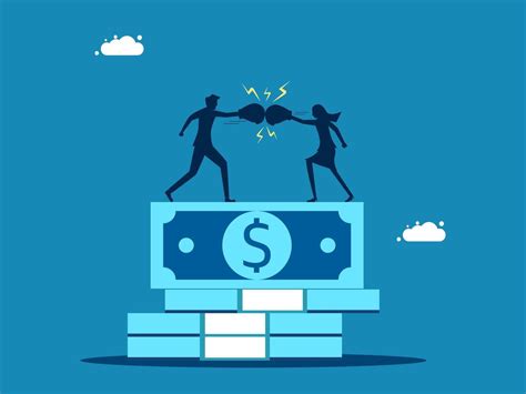 Conflict Over Benefits Businessmen Fighting Over Piles Of Banknotes 45787008 Vector Art At Vecteezy