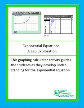 Alg Exponential Equations A Lab Exploration TPT