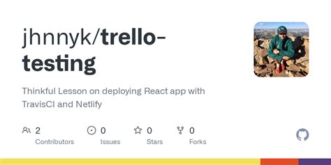 Github Jhnnyktrello Testing Thinkful Lesson On Deploying React App With Travisci And Netlify