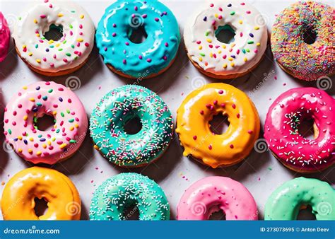 Donuts Assorted Donuts With Different Glazes Confectionery Sprinkles Generative Ai Stock Donuts Assorted Donuts With Different Glazes Confectionery Sprinkles Generative Ai Stock