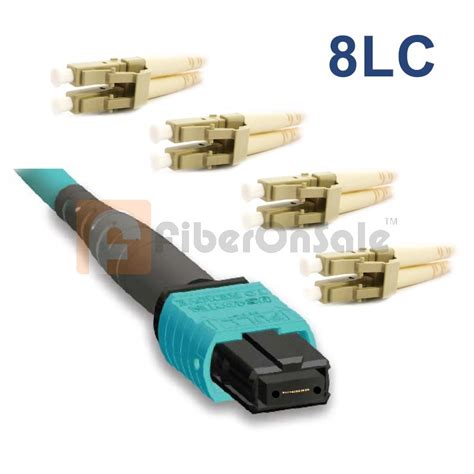 8 Fibers 10g Om4 12 Strands Mtpmpo To Lc Harness Cable 30mm Lszhriser
