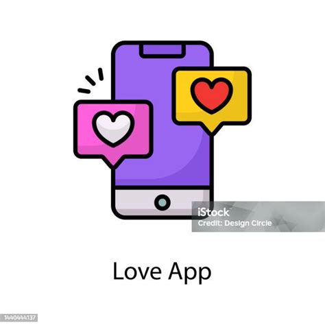 사랑 앱 벡터 채워진 개요 아이콘 디자인 그림입니다 흰색 배경에 사랑의 상징 Eps 10 파일 감정에 대한 스톡 벡터 아트 및 기타 이미지 Istock