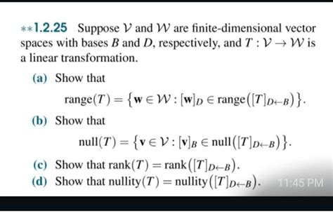 solved 1 2 25 suppose v and w are finite dimensional