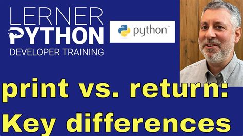 Print Vs Return In Python Functions — Whats The Difference Youtube