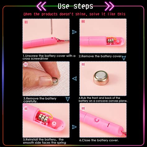 Pink LED Fiber Optic Stick 3 Modes Glow In The Dark Flashing Sparklers Seerootoys