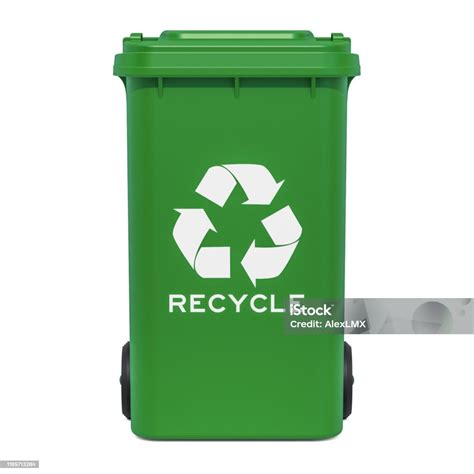 녹색 재활용 휴지통 흰색 배경에서 격리된 3d 렌더링 0명에 대한 스톡 사진 및 기타 이미지 0명 3차원 형태 로고