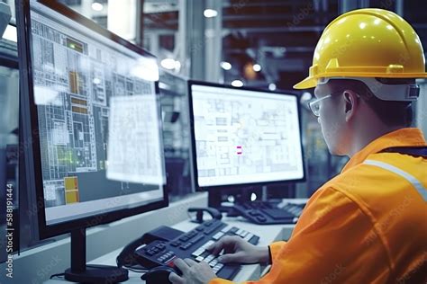 Engineer Manager Monitors And Controls Robot Arm Automation In Smart