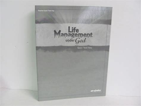Life Management Under God Abeka Quiz Test Key Pre Owned Bible Textbooks