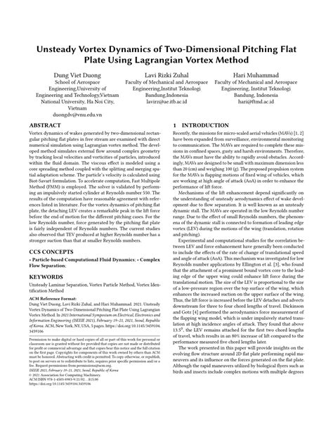 Pdf Unsteady Vortex Dynamics Of Two Dimensional Pitching Flat Plate