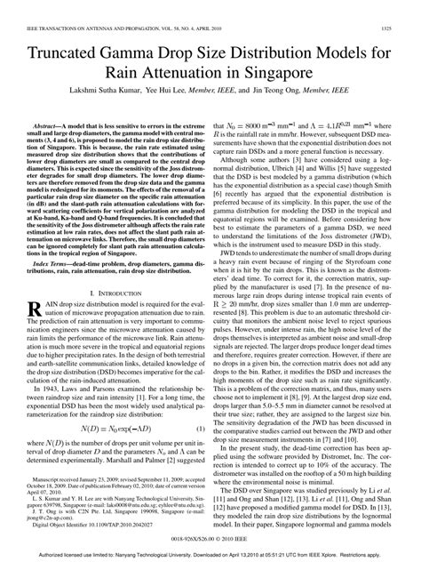 Pdf Truncated Gamma Drop Size Distribution Models For Rain