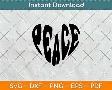peace heart svg cutting file artprintfile