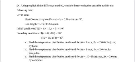 Solved Q1 Using Explicit Finite Difference Method