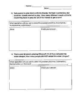 Single Step Word Problems By Mrs Mosiers Store TPT