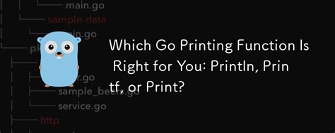 哪個 go 列印函數適合您：println、printf 還是 print？ golang php中文網