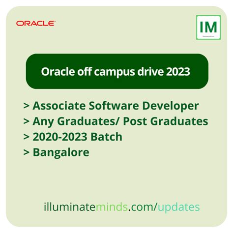 Oracle Off Campus Drive 2023 Associate Software Developer Any