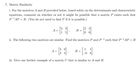 Solved Matrix Similarity I For The Matrices A And B