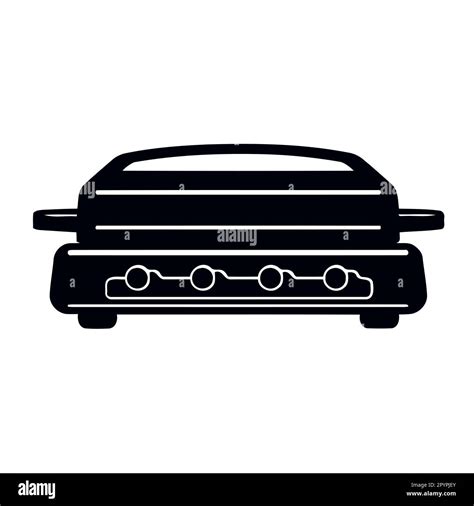 Black And White Sheet Metal Griddle Minimalistic Vector Illustration
