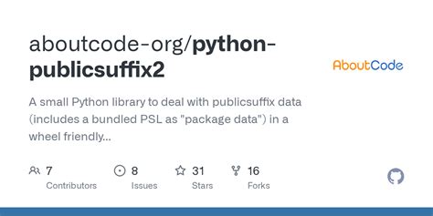 Github Aboutcode Orgpython Publicsuffix2 A Small Python Library To