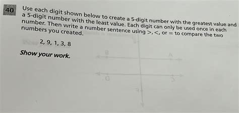 40 Use Each Digit Shown Below To Create A 5 Digit Number With The Greatest Value And A 5 Math