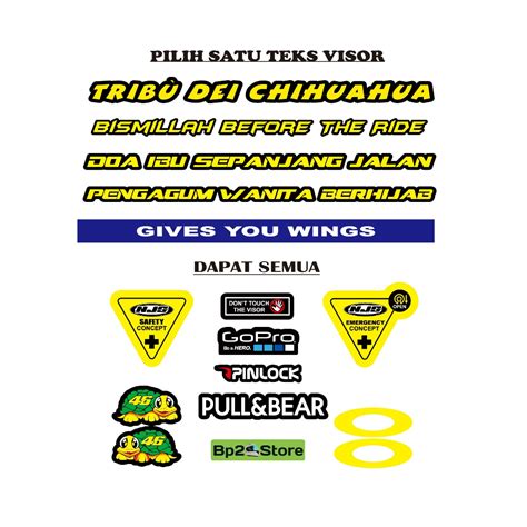 Jual Paket Stiker Helm Njs Shopee Indonesia