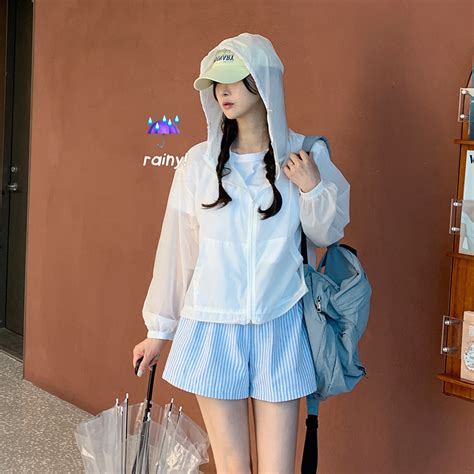 워너비뮤즈 무배🚀 장마룩☔10col🌈 기본크롭 생활방수 바스락 시스루 크롭 바람막이 점퍼 썸머 윈드브레이커 후드집업 여름 얇은 긴팔 아우터 살안타템 데일리룩 남여공용