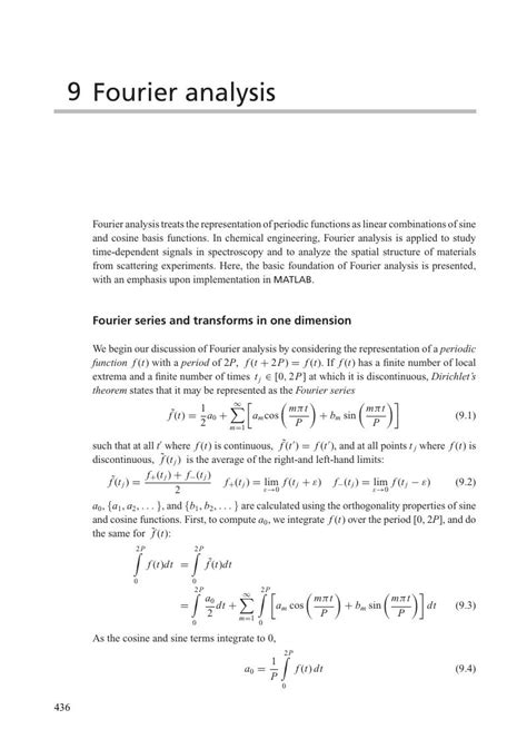 Fourier Analysis Chapter Numerical Methods For Chemical Engineering